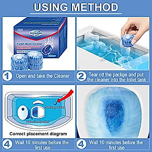 KIISIISO Multipurpose Bathroom Cleaners, 54 Pack Commercial & Household Toilet Bowl Cleaners, Blue Toilet Bowl Tablets Drop in Tank, Janitorial Deodorizers