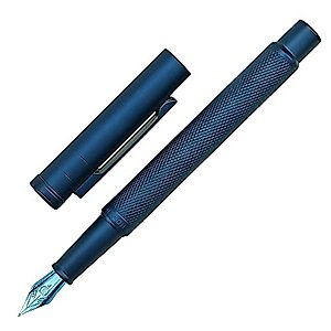 Hongdian Dark Blue Forest Fountain Pen Fine Nib 0.5mm Beautiful Tree Texture Excellent Metal Writing Pen