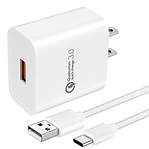 TPLTECH Quick Charge 3.0 Charger for LG Stylo 6 5 4, LG G7 G8 G8X ThinQ, LG V60 ThinQ 5G UW, LG V30 V20, LG Velvet 5G Fast Charger, LG V35 V40 V50 ThinQ, K51 K92 5G Wall Charger Type-C Charging Cable