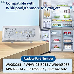NEW Upgraded W10515058 LED Light Compatible with whirlpool/kenmore/maytag,Refrigerator Freezer Main LED Light,Replaces WPW10515058,W10522611,W10465957, AP6022534,PS11755867,3021142,2 Year Warranty