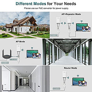 WAVLINK Outdoor Weatherproof WiFi Range Extender,N300 Long Range Wireless WiFi AP/Router/Repeater/WISP Mode with POE,Internet Signal Booster Amplifier, Point to Point WiFi Bridge for Home