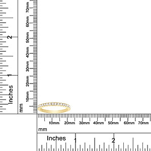 SAVEARTH DIAMONDS 1/4 cttw Round Lab Created Moissanite Diamond Half Eternity Wedding Stackable Band Ring for Women 14k Yellow Gold Over Sterling Silver (0.25 Cttw) Ring Size-6.5