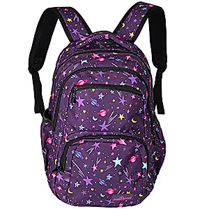 Jingle Bongala Backpack for School College Student Water Resistant Casual Daypack for Travel Fits 17 Inch Laptop and Notebook-Purple Star