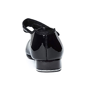 Theatricals Girls Velcro Strap Tap Shoes Black Patent 11.0M T9050C