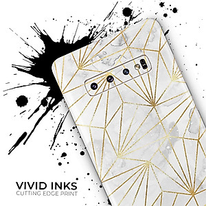 DesignSkinz Karamfila Watercolor & Gold V4 Protective Vinyl Decal Wrap Skin Cover Compatible with The Samsung Galaxy S20 (Screen Trim & Back Glass Skin)