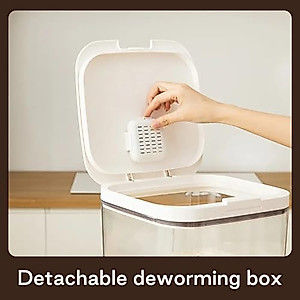 Qiveno Airtight Rice Storage Bin Flour Storage Container 11 L/10.5qt/10kg, Clear Food Container with Measuring Cup Airtight Lid for Kitchen Pantry Organization and Storage