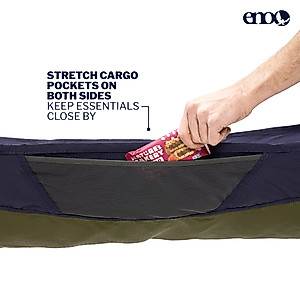 ENO Skyloft Hammock - 1 Person Portable Hammock - for Camping, Hiking, Backpacking, Travel, Festival, or The Beach - Navy/Olive