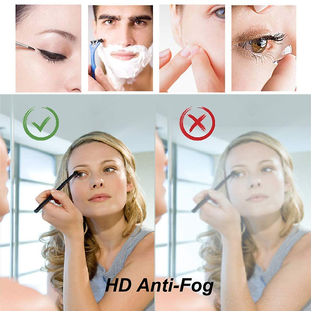 Bathroom Mirror Mirror,Illuminated LED Backlit, Wall Mounted Vanity Lighted Mirror, Bedroom/Living