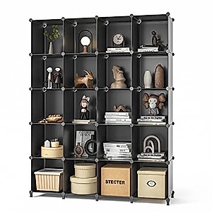 GIMTRR Closet Organizer, 20-Cube Storage Organizer, Closet Organizers and Storage Shelves, Portable Closet Storage System, Clothes Organizer Storage Shelf for Bedroom, Wardrobe, Black
