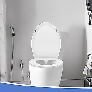 Jecatiy Non-Electric Bidet Toilet Seat with Self Cleaning Dual Nozzles, Elongated Bidet Toilet Seat with Quiet-Close, Fit Elongated Toilet, Rear and Feminine Wash, Easy Installation with Brass Inlet