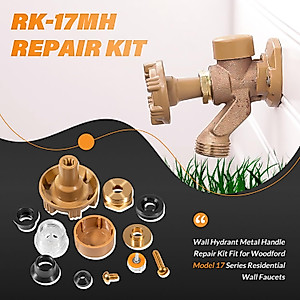 usvehj RK-17MH Repair Kit Metal Handle Replacement for Woodford Model 17 Outdoor Faucet - Frost-Proof Design (12Pcs)