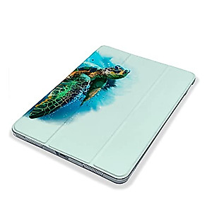 Kawaii Ocean Turtle Painted case Compatible with iPad Mini Air Pro 7.9 8.3 9.7 10.2 10.9 11 12.9 inch Pattern Cover New 2022 2021 Trifold Stand 3 4 5 6 7 8 9 Generation 144 (12.9 Pro 3/4/5 gen)