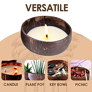 Premium Natural Thai Polished Coconut Wooden Bowl And Spoon Set, Hand Carved Wood Spoons, Perfect Eco-Friendly Gifts for Vegan, Buddha Bowls, Acai Smoothie Drinking Cups - Set of 2