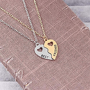 Best Friend Birthday Gifts for BFF Necklace for 2 Girls Friendship Gifts for Women Love Heart Necklace 2 Pcs