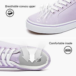 Shupua Canvas Shoes for Women White Canvas Sneakers Womens Casual Shoes Low Top Black Sneakers Comfortable Tennis Shoes(Purple.us8)