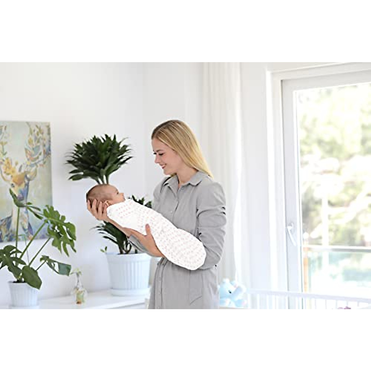 BaeBae Goods Swaddle Blanket, Adjustable Infant Baby Swaddling Wrap Set of 4, Baby Swaddling Wrap Blankets for Boys and Girls Made in Soft Cotton (0-3 Months)