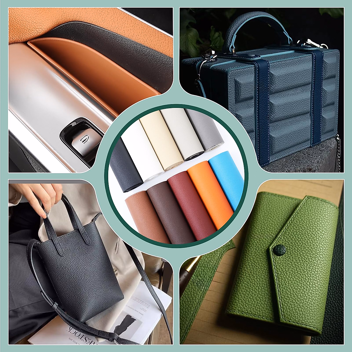 55'' x 40'' PU Faux Synthetic Leather Sheets | 1.1mm Thick | Ideal for Upholstery, DIY Crafts, Hat Making, Hair Crafts, Sewing, Shoe Making (Black)