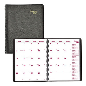 Brownline 2024 Essential Monthly Planner, 16 Months, September 2023 to December 2024, Twin-Wire Binding, 11" x 8.5", Black (CB1260.BLK-24)