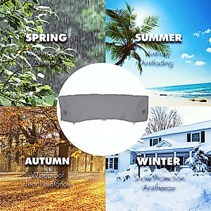 Skyour Patio Sectional Curved Sofa Protector Cover Waterproof Heavy Duty 420D Oxford Outdoor Sectional Curved Couch Sofa Furniture Covers with Windproof Reinforced Buckles (89.76x45.67x33.86in)