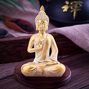 Buddah statute buddha statues buda – Budha figurine for zen meditation decor,Serene Buddas for home office tabletop shelf desktop spiritual living room decoration,Golden in yoga pose,Small mini 6 inch
