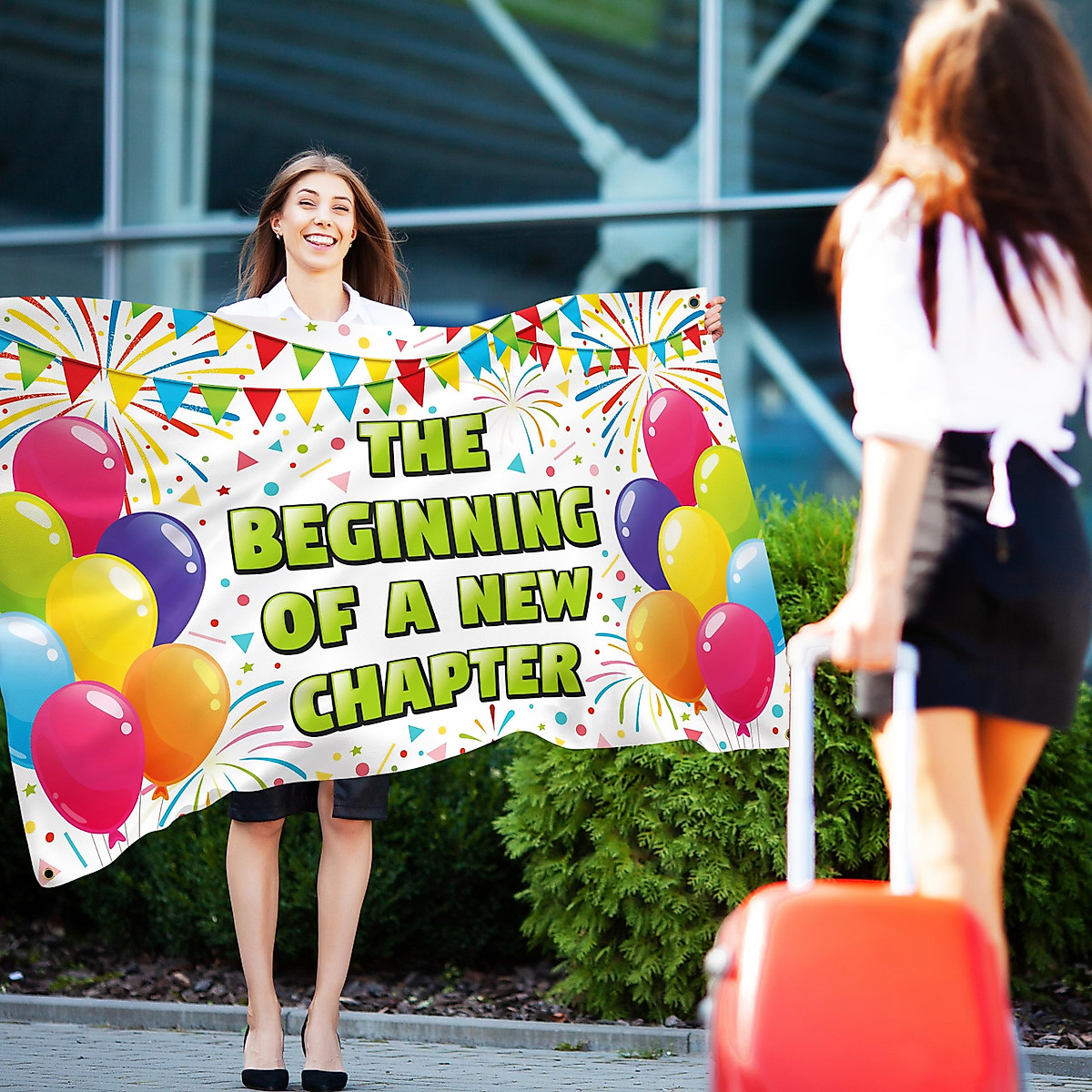 The Beginning of a New Chapter Banner - We Will Miss You Banner – Congratulations Banner – Happy Retirement Banner - Farewell Banner - Graduation Banner - 5ft x 3ft (White & Green)