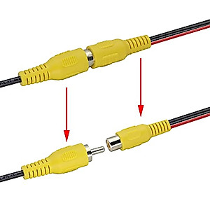 HCFeng 2.5mm to RCA Cable 2.5mm AV-in Male（4-Pole） to RCA Female Cable with Trigger,2.5mm Stereo to RCA Video Adapter for GPS Tablet Car Camcorder Reverse Backup Rear View Camera(2.4M+20cm)