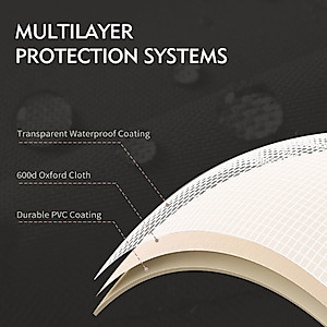 Bestalent Waterprooof Outdoor Furniture Covers for Table and Chairs, Patio Rectangular Table Cover Heavy Duty, Fits up to 98L x 78W x 32H inches (Beige/Grey)