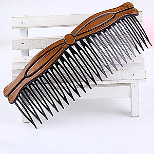 ShungFun Women Hair Side Comb Retro Wooden Hair Comb Pin Clips Hair Fork Pigtail Holders for Hair Styling Accessories
