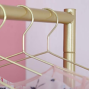 IronFashion Gold Clothing Rack, Boutique Display Clothes Rack with Wheels, Modern Garment Rack for Retail Use (47.24" L)