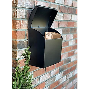 NACH Large Mailbox for House, 12.4”x7.1”x11.8 Black Mailboxes for Outside, Waterproof Mailbox - Baxter-Style Wall Mount Mailboxes for Outside