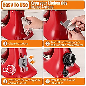 Cord Organizer for Appliances, 10 Pack Upgraded Cord Keeper, Appliance Cord Winder Cord Wrapper Cord Holder Organizer Stick On Mixer, Blender, Coffee-Maker, Toaster, Pressure-Cooker and Air-Fryer