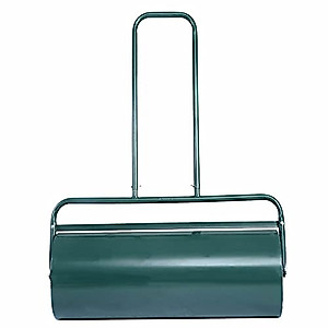 LHONE Tow Lawn Roller,Heavy Duty Metal Lawn Rollers Tow Behind Water Filled Push,Water and Sand Filled Garden Drum Roller with with U Shaped Handle (24" x 13")