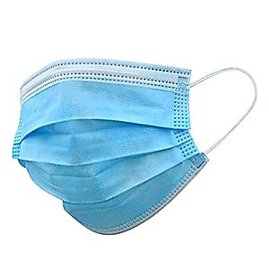 RightCare 3-ply Face Masks for General Use Protection, Light Blue, Box of 50 Disposable Masks, 1 Count
