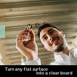 AcrossSea Clear Dry Erase Board Sticker - 10 Sheets of A4 - Transparent Self Adhesive White Board Sticker - Clear Dry Erase Board for Refrigerator, Desk, Office & Kids Room