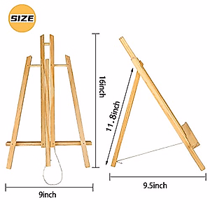 8Pack Wooden Easel,16"Easel Stand,Easel for Painting canvases, Art, Crafts, Tripod, Painting Party. (4)