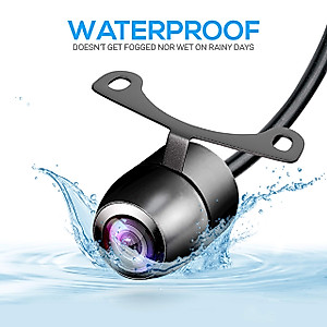 Universal Mount Front Rear Camera - Marine Grade Waterproof Built-in Distance Scale Lines Backup Parking/Reverse Assist Cam w/ Night Vision LED Lights 420 TVL Resolution & RCA Output - Pyle PLCM38FRV,Black