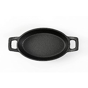 HAWOK Cast Iron Mini Oval Serving Dish 6.1 inchx 3.85 inch set of 4……