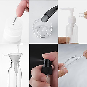 sincewo Travel Bottles Travel Containers TSA Approved Travel Size Toiletries Containers 3oz Leak Leakproof Silicone Travel Bottles for Shampoo Conditioner Lotion Face Body Wash, black2white2