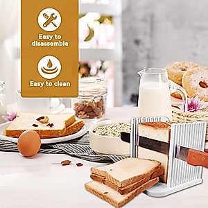 Bread Slicer, 10mm/20mm Adjustable Bread Slicer Foldable Bread Slicing Guide Kitchen Sandwich Bread Slicer for Homemade Bread Baking Accessories