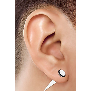 BanaVega 4PCS Acrylic Black White 16g 1.2mm 0g 8mm Fake Taper Black O-Ring Ear Gauge Plug Stretcher Lobe Earring Piercing Jewelry 4352