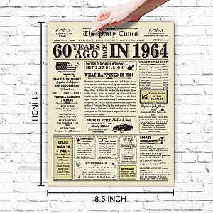 Ogeby Funny 60th Birthday Gifts for Women Men, Jumbo Back in 1964 Birthday Gifts Card, Vintage 60 Year Old Gifts for Dad Mom Grandma, Happy 60th Wedding Anniversary Cards Gifts