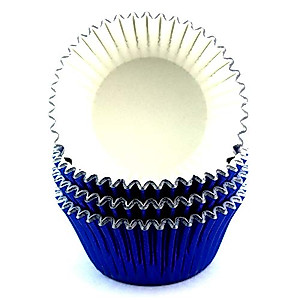 Eoonfirst Foil Metallic Cupcake Liners Standard Baking Cups 100 Pcs (Navy Blue)