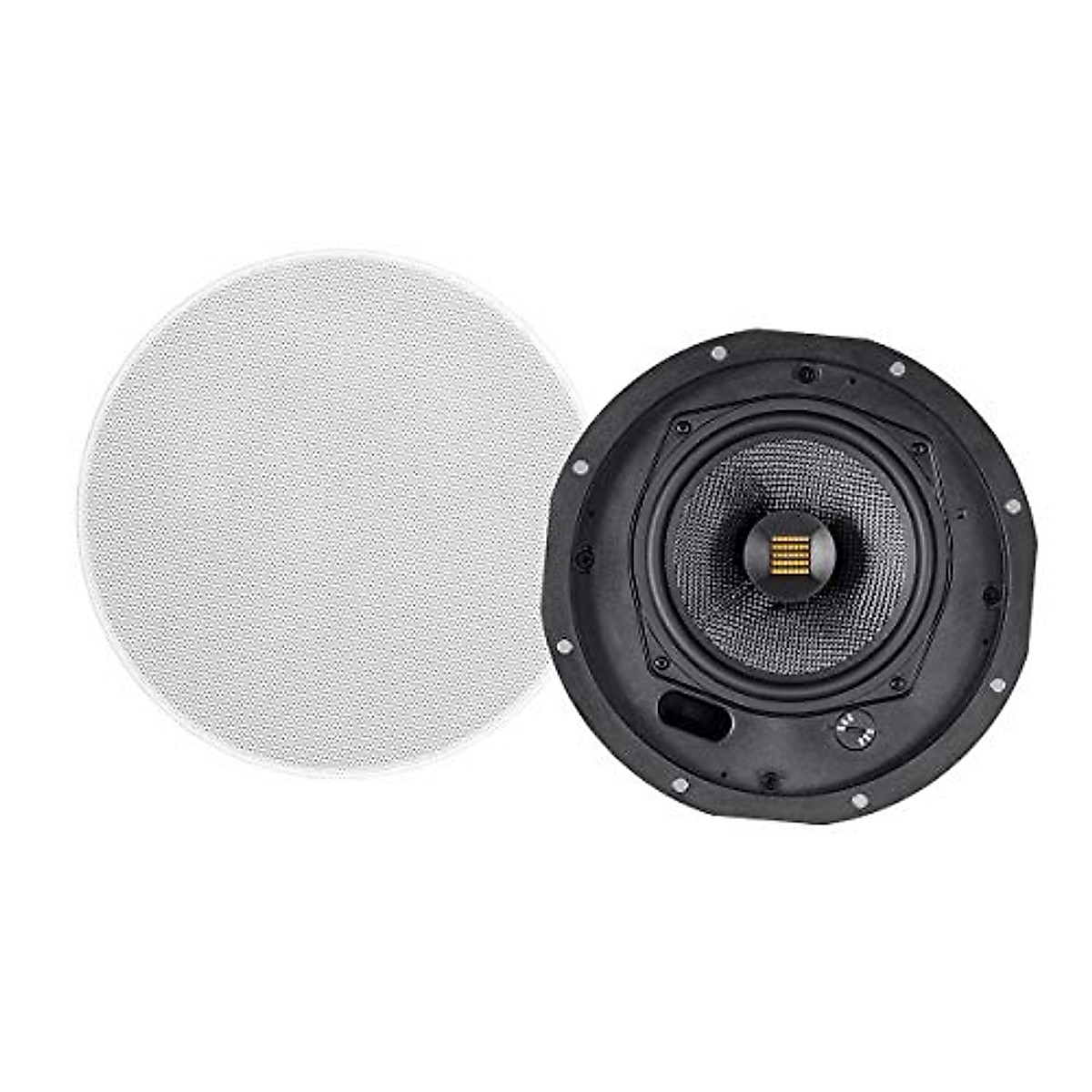 Monoprice 3-Way Carbon Fiber In-Wall Column Speaker - 6.5 Inch, With Ribbon Tweeter, Black - Amber Series