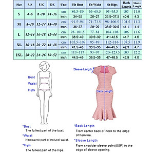 GRACE KARIN Bridesmaid Fishtail Bodycon Midi Dress for Wedding Womens Cocktail Dress Rose