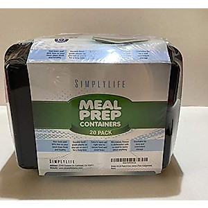 Simply Life New 3 Compartment Meal Prep Containers (20 Pack)