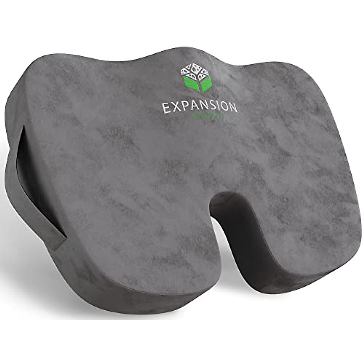 Seat Cushion for Office Chair – Memory Foam Tailbone Pillow Pad for Sitting, Computer, Desk, Chair, Car – Contoured Posture Corrector for Sciatica, Coccyx Back Pain Relief (Grey)