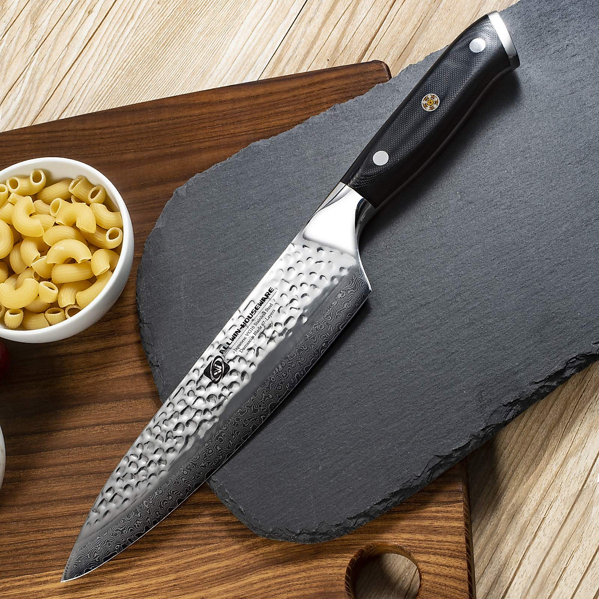 Premium 8 Inch Damascus Chef Knife, VG10 Super Steel 67 Layer High Carbon Stainless Steel Kitchen Knife with Full Tang Handle