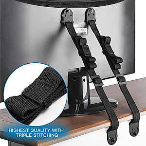 PERLESMITH TV Anti-tip Straps for TV, Screen and Furniture - Heavy Duty Dual TV Safety Straps with Metal Plate for Child Protection-Adjustable Earthquake Resistant Straps Secure Safety (PSAS1)