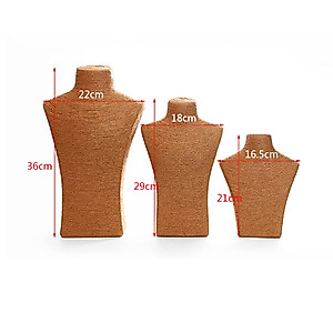 GRFIT Jewelry Rack Necklace Chain Jewelry Bust Display Holder Stand, Necklaces Display Necklace Mannequin, Necklace Bust, Rope Jewelry Bust Stand Jewelry Stand Holder (Color : Beige, Size : 36cm)