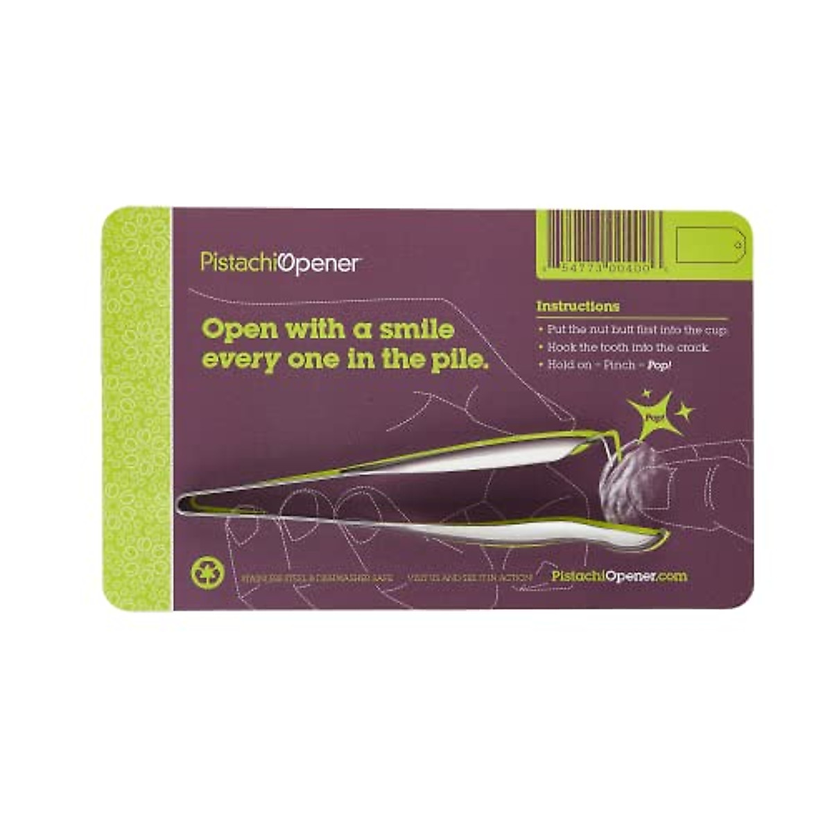 One PistachiOpener - (1) Pistachio Nut Opener - With just a pinch they POP!